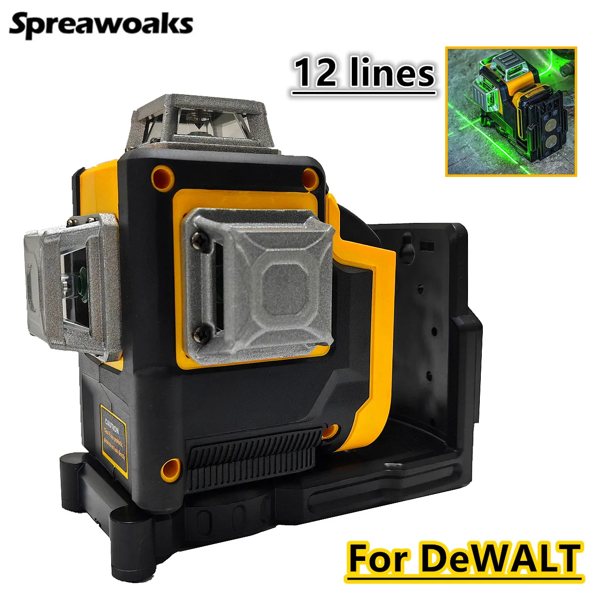 For DeWALT 20V 18V Battery Laser Level 12 Lines 3D Horizontal ...