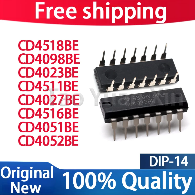 10piece-100-New-CD4023BE-CD4027BE-CD4051BE-CD4052BE-CD4098BE-CD4511BE-CD4516BE-CD4518BE-DIP-14 ...