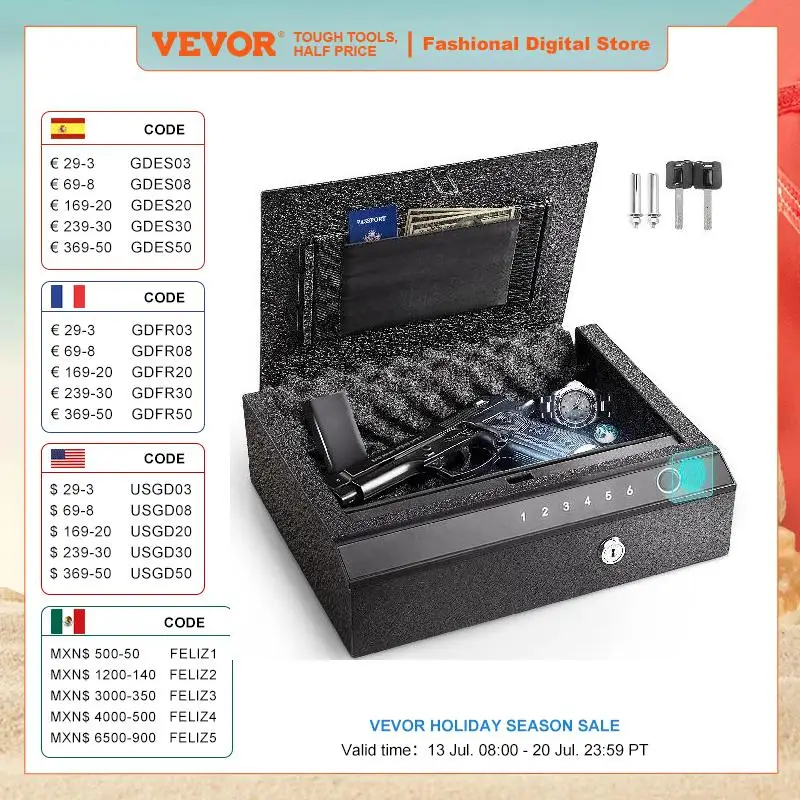 VEVOR-Gun-Safe-Q235-Steel-Pistol-Safe-3-Way-Quick-Access-Firearm-Case ...