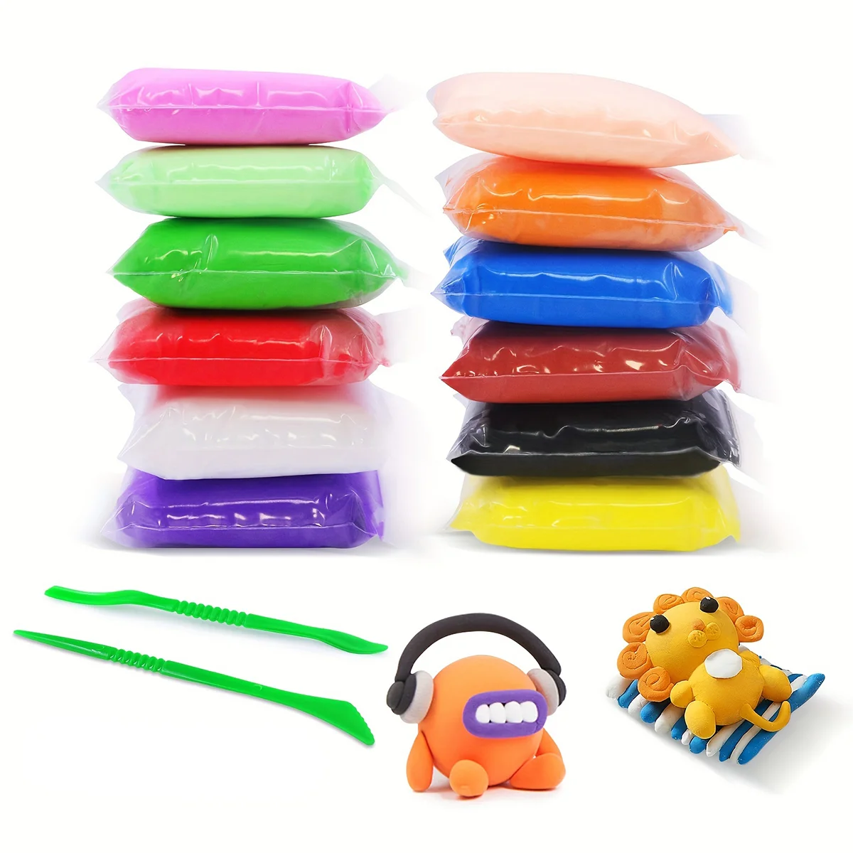 Ultra-light-clay-DIY-handmade-tool-rubber-clay-12-color-space-clay ...