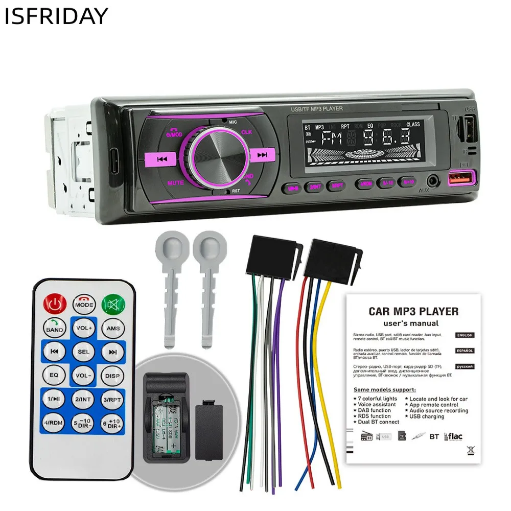 범용 자동차 라디오, 블루투스 스테레오, 12V MP3 오디오 플레이어, AUX, FM, USB, BT 지원, 자동차 음성 어시스턴트 찾기, 1 Din| | - AliExpress