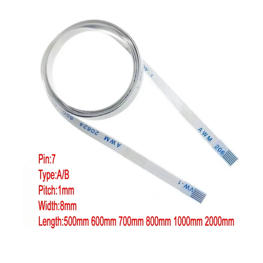7Pin 1mm Pitch FFC FPC AWM 20624 80C 60V VW-1 FFC A B Type Flat Flexible Cable 500mm 600mm 700mm ...