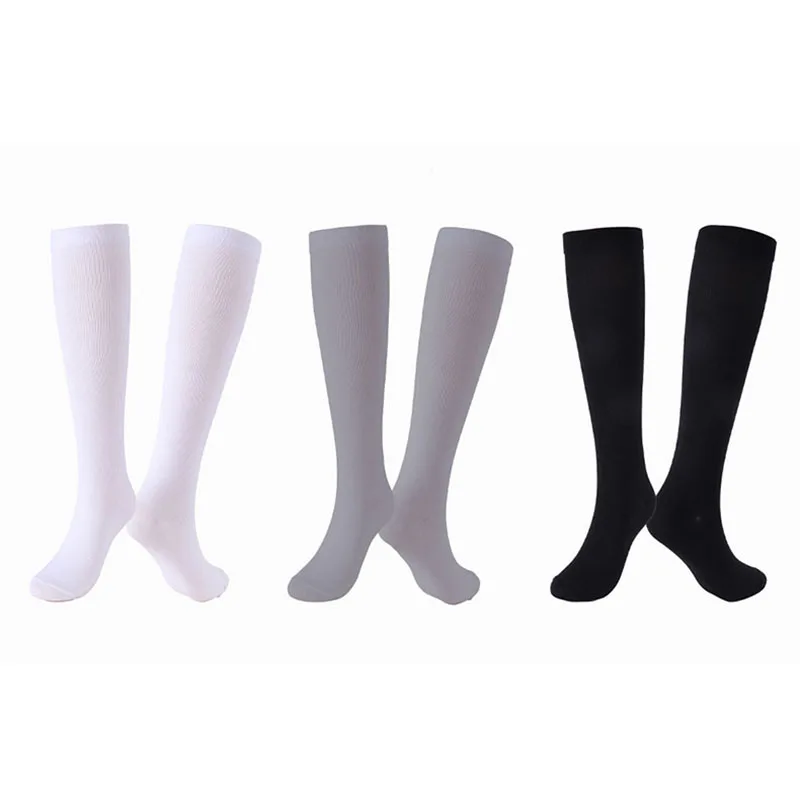 1-Pair-Soild-Color-Compression-Stockings-Ankle-Sock-Black-White-Tube ...