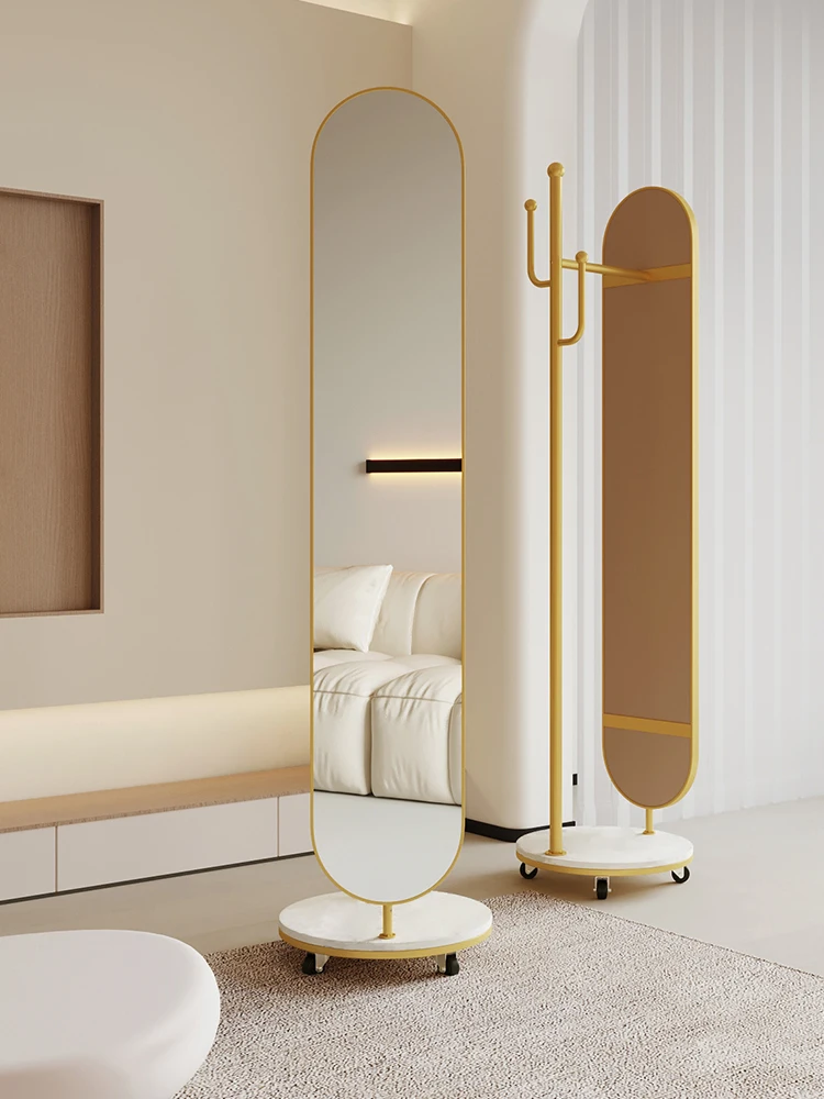 Full-body-mirror-movable-clothes-rack-hanging-clothes-rack-rotating ...