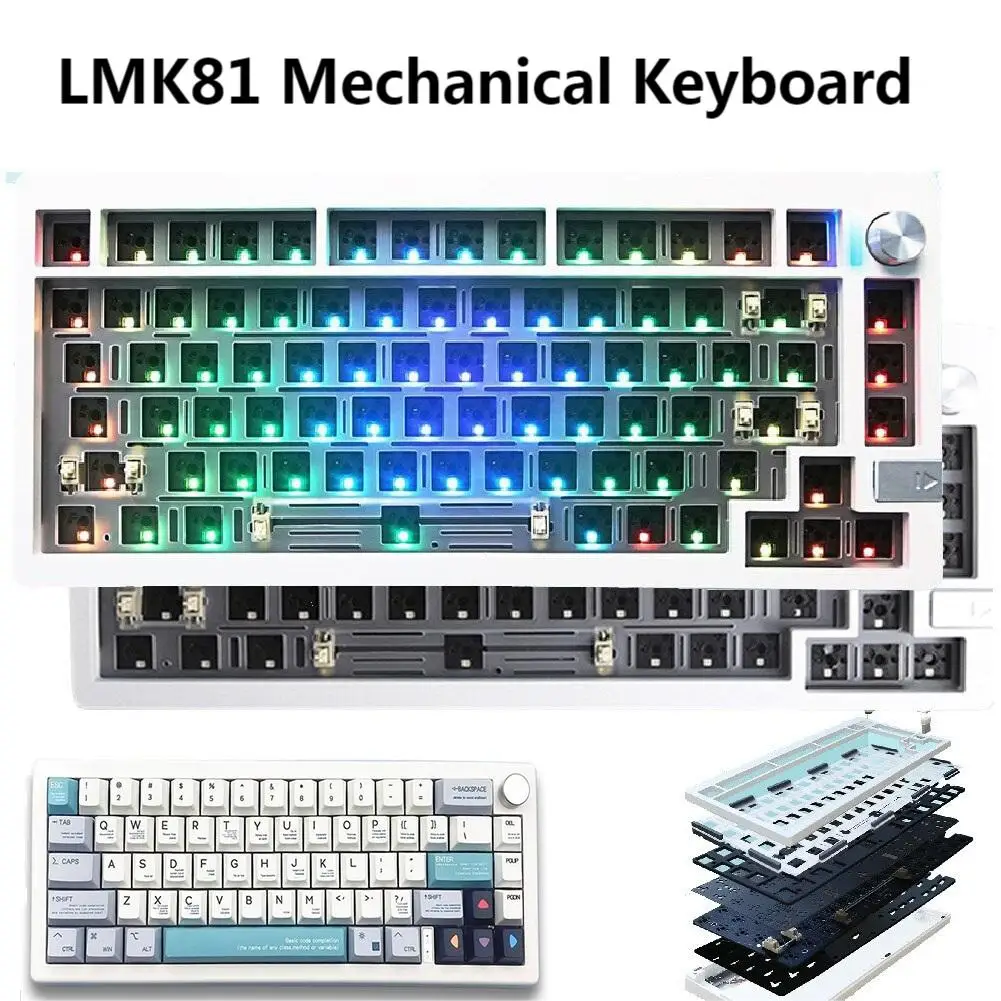 LMK81-DIY-Customized-Mechanical-Keyboard-Kit-with-Knob-81-Keys-RGB ...