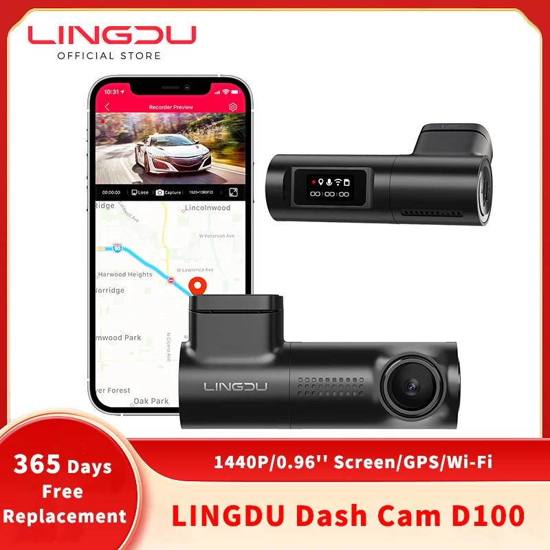 LINGDU-3K-Dash-Cam-D100-coche-DVR-incorporado-GPS-Dash-c-mara-grabadora ...