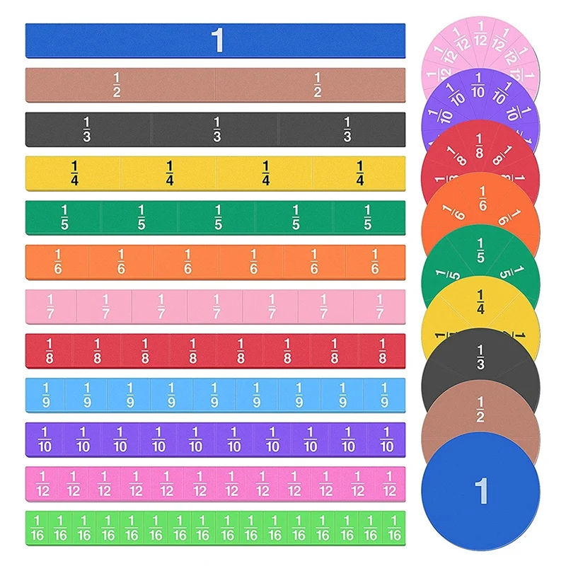 134Pcs-Magnetic-Fraction-Tiles-Fraction-Circles-Math-Manipulatives-For ...
