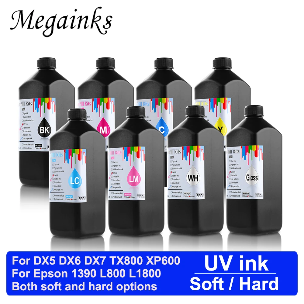 1000ml Led Uv Ink For Epson 1390 L800 L1800 L805 R1800 R1900 Uv ...