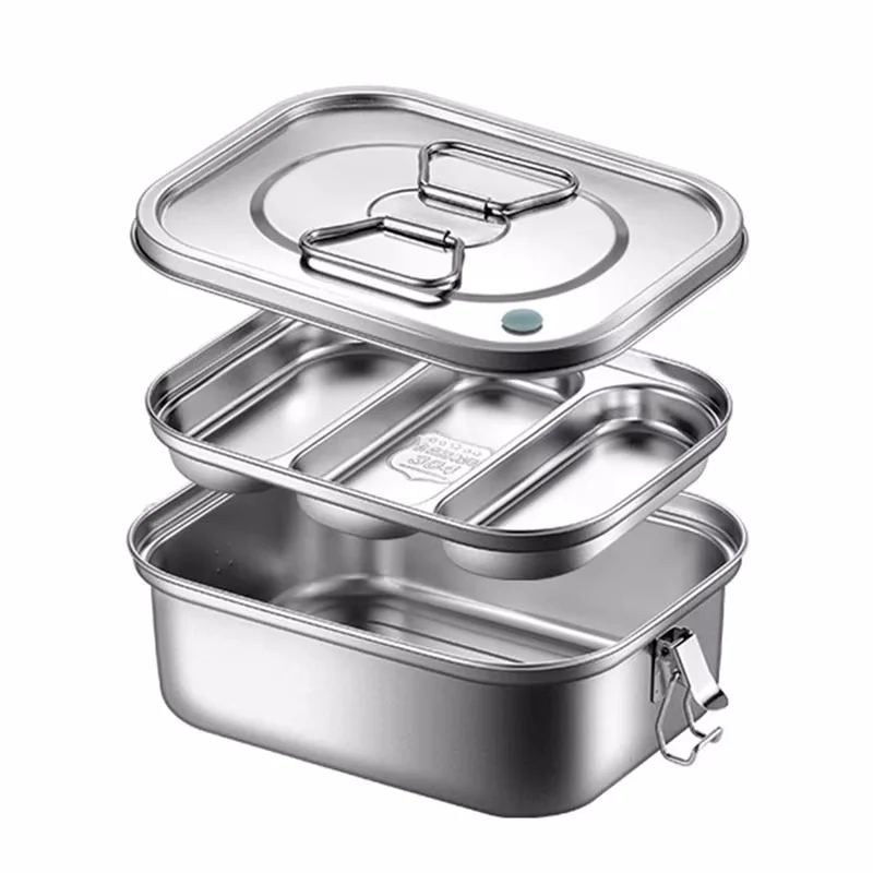 304 Stainless Steel Lunch Bento Box,for Kids Adults Portable Double ...
