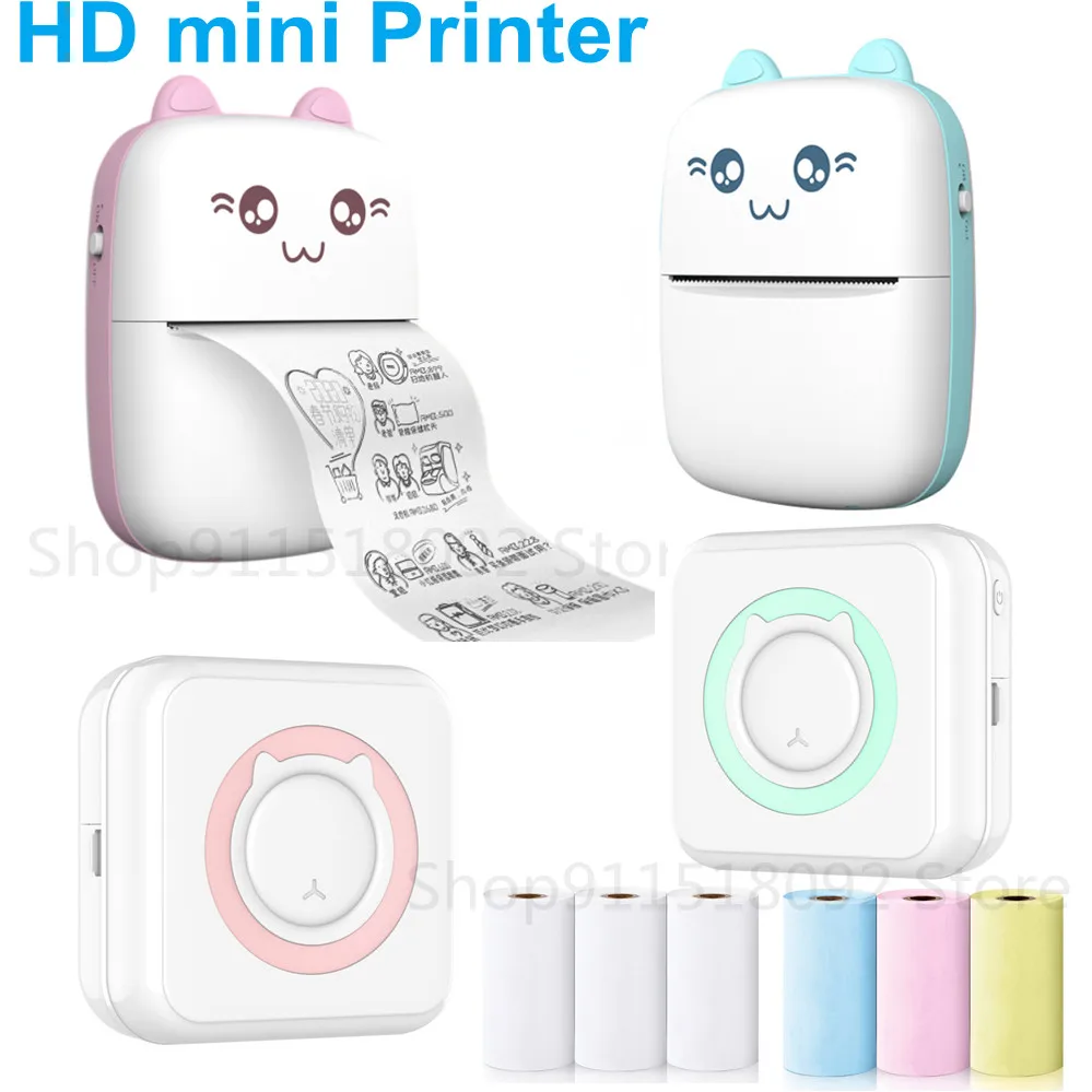 Mini Cat Shape Portable Label Printer Thermal Printing Wireless ...