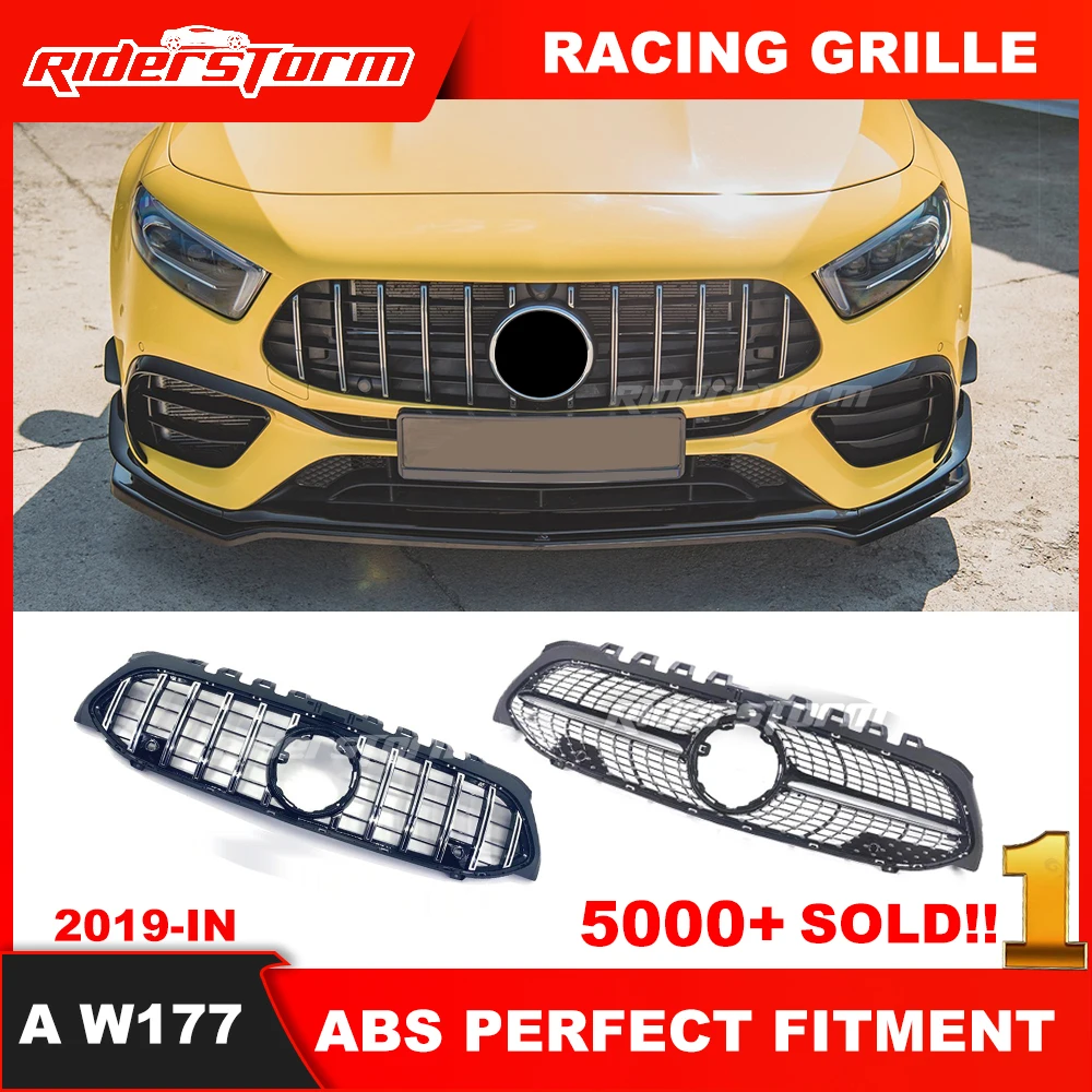 2019-GT-grille-for-New-A-Class-W177-GT-Grill-Vertical-Front-Bumper ...