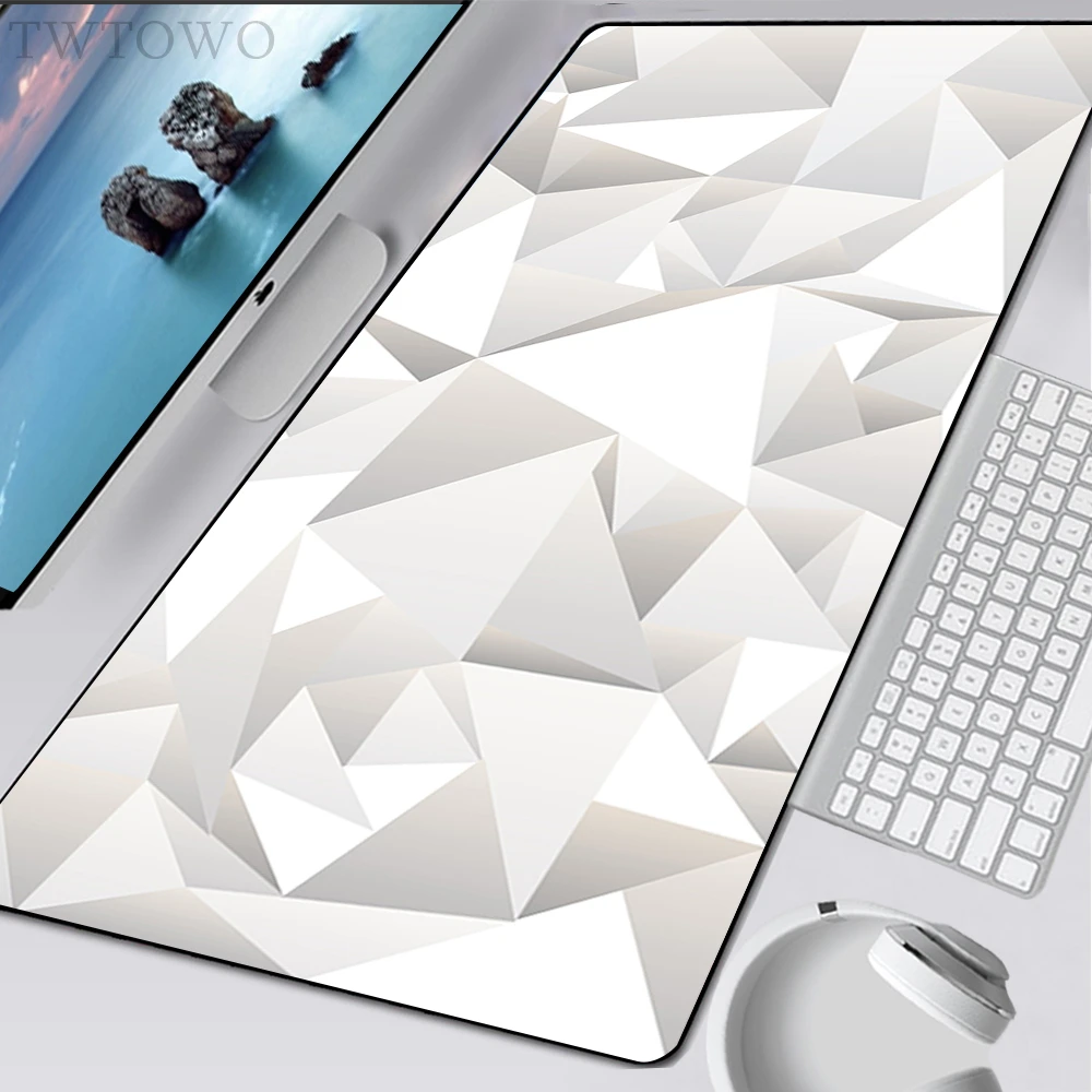 White Beautiful Design Mouse Pad Gamer Computer Custom HD keyboard pad ...
