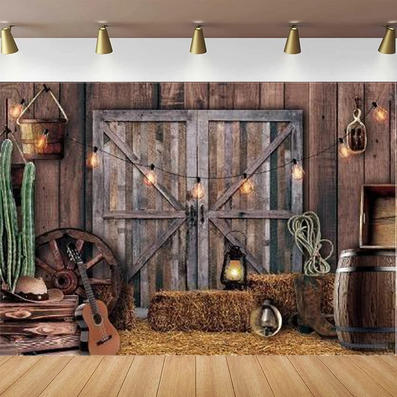 Western-Cowboy-Photography-Backdrop-Wild-West-Decor-Rustic-Wooden-House ...
