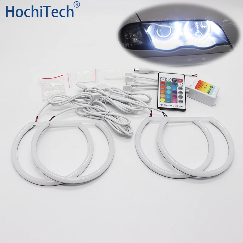 4pcs 131mm 16 Multi-Color RGB 5050SMD Cotton LED Angel Eye Halo Rings ...