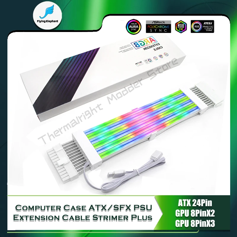 PSU Extension Cable RGB Strimer Plus Not Lian Li ATX 24Pin PCI E 8Pin ...