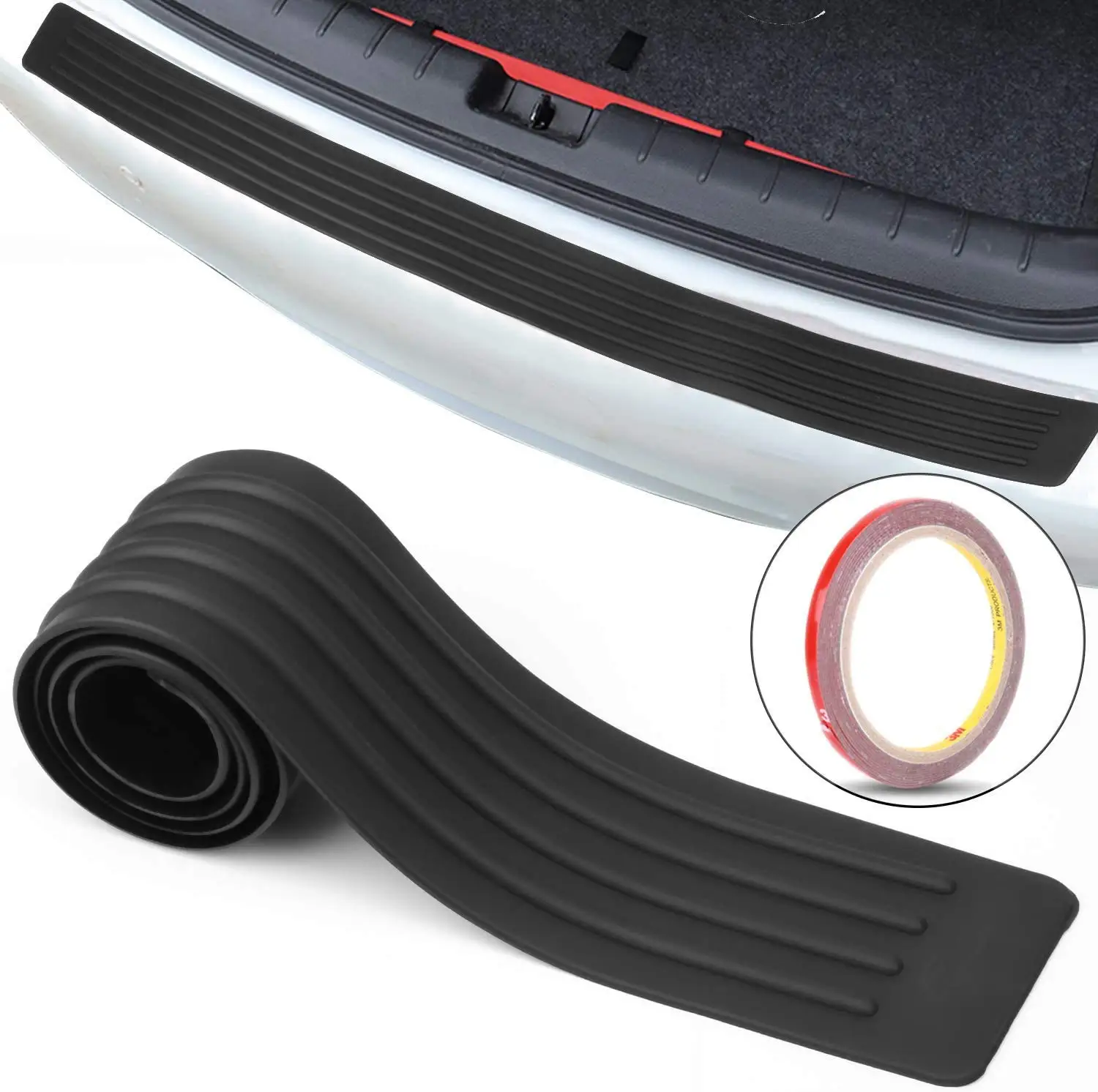Anti-scratch Car Trunk Door Sill Plate Protector Universal Rear Bumper ...