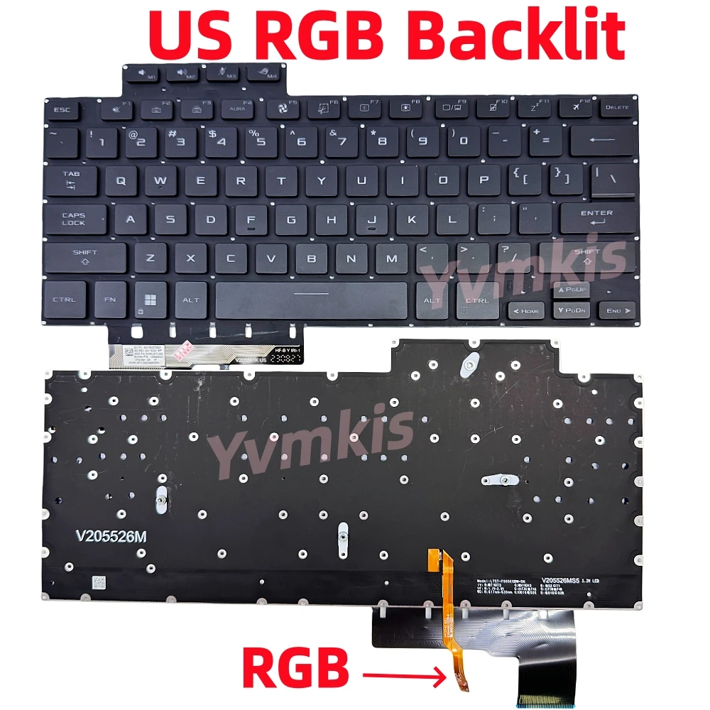 US/UK RGB Backlit Keyboard for ASUS ROG Zephyrus M16 GU604 GU604VI/VY ...