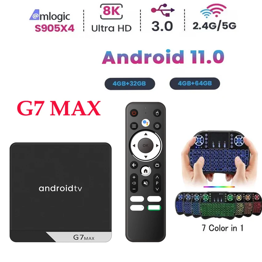 G7-MAX-Andorid-11-ATV-Smart-TV-Box-Amlogic-S905X4-4G-32-64GB-100M-1000M ...