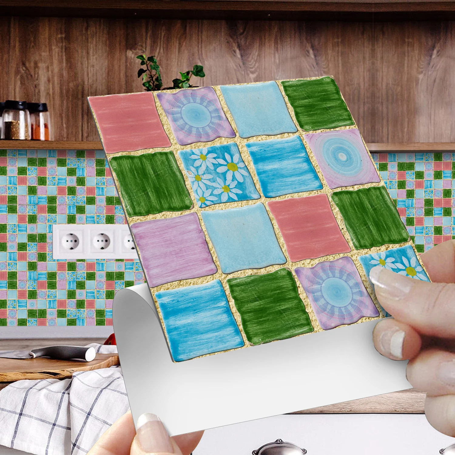 10pcs Crystal Mosaic Tiles Wall Sticker For Kitchen Backsplash Bathroom ...
