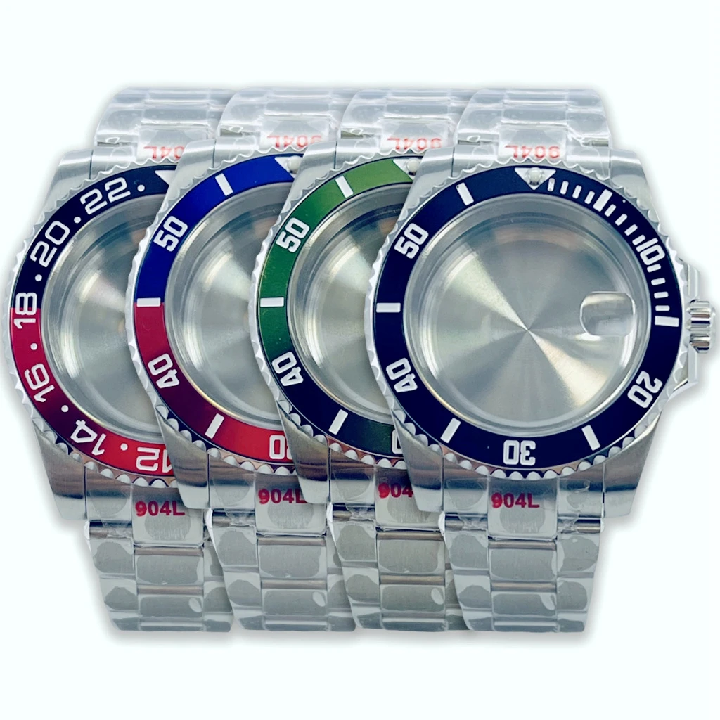 40mm-Silver-Watch-Case-Sapphire-Crysta-Aluminium-Bezel-Fit-NH34-NH35 ...