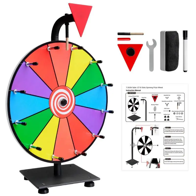 12-Inch-Spin-The-Wheel-With-Dry-Erase-Marker-And-Eraser-Slots-Tabletop ...