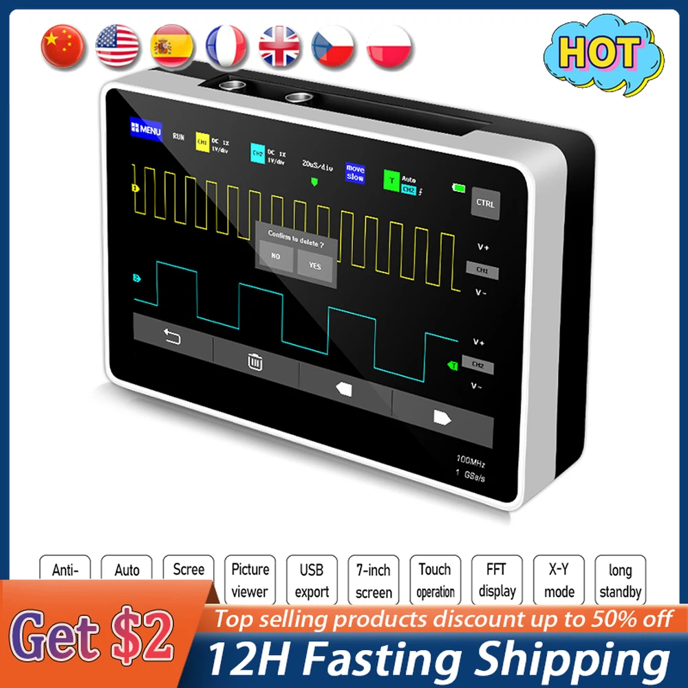 FNIRSI-1013D-Osciloscopio-Digital-Tablet-Oscilloscope-Dual-Channel ...