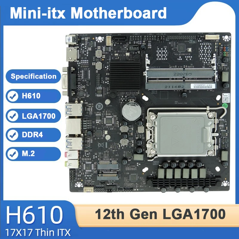H610 Aio Thin Itx Motherboard Lga 1700 For 12gen Cpu 17x17 Thin Mini-itx Motherboard ...