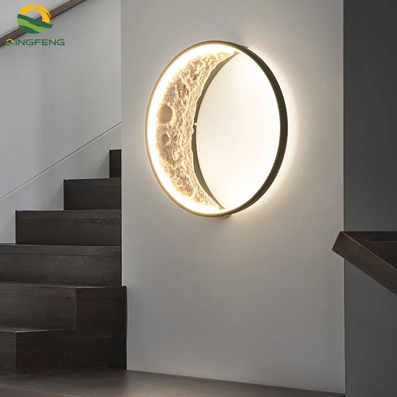 QINGFENG-L-mpara-Mural-de-Luna-art-stica-luz-de-pared-de-media-luna ...