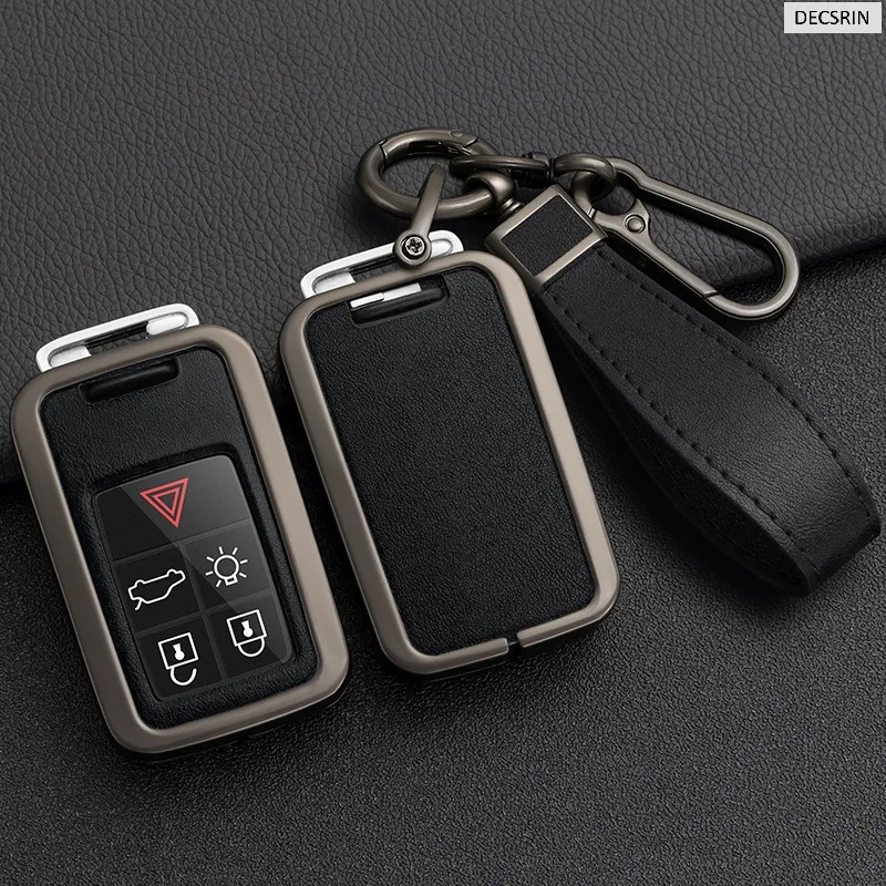 5/6 Buttons Zinc Alloy+ Leather Car Remote Key Case Cover Protection ...