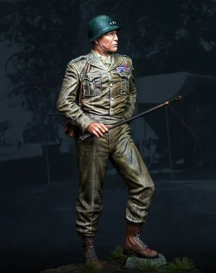 1:35 Scale Die Cast Resin Figure Model Assembly Kit US Patton Model Unpainted Need Assembly Free ...
