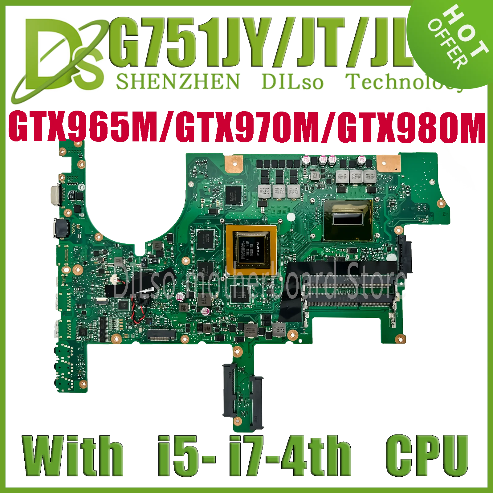 ROG G751JY Laptop Motherboard For ASUS ROG G751J G751JL G751JT G751JM ...