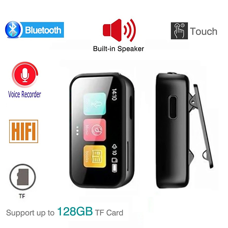 Back Clip Mp3 Player Blueooth Lossless Sound Sports Touch Screen Mp3 ...