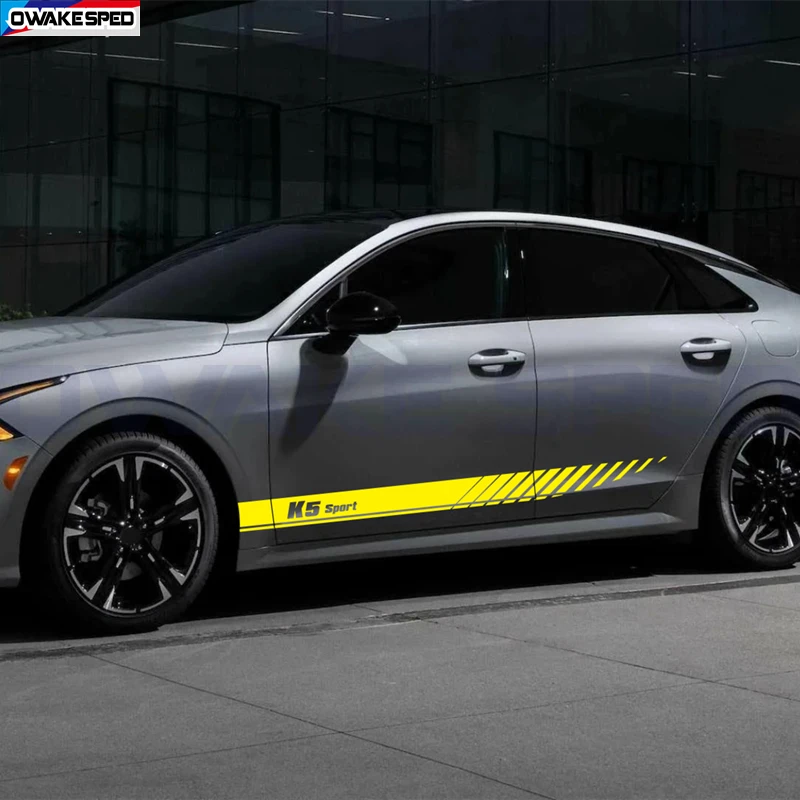 2PCS-Racing-Sport-Stripes-Car-Door-Side-Skirt-Sticker-For-KIA-K5-GT ...