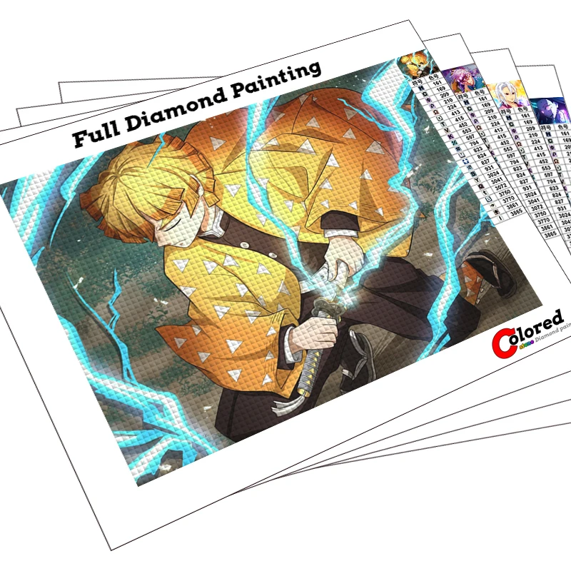 Demon Slayer Diamond Painting Anime | Demon Slayer Zenitsu Painting ...
