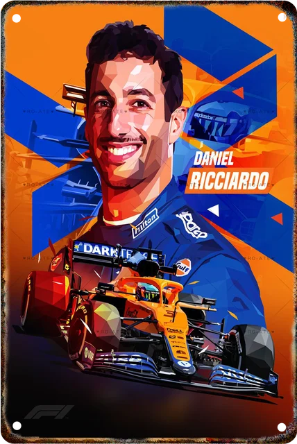 F1 Racer Metal Poster Plaque Car Race Logo Plaque Tin Painter Living ...