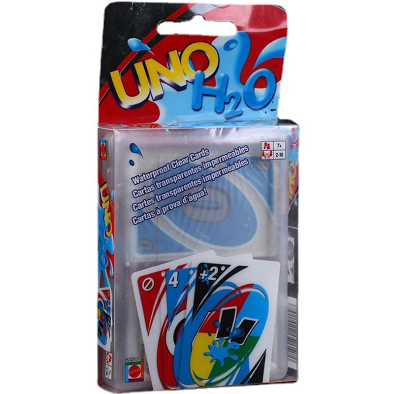 UNO-Juego de cartas H2O, juego de mesa de PVC transparente, plástico ...