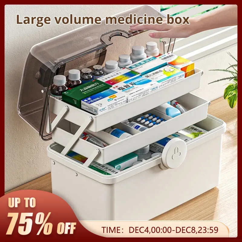 1pc-White-Large-Capacity-Medicine-Box-For-Home-Medicine-Storage-Multi ...