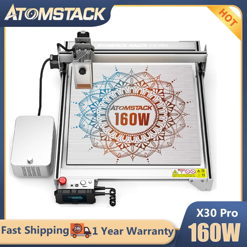 Atomstack X30 PRO 레이저 조각기 절단기, 아크릴 목재 금속 컬러 조각 CNC 라우터용 출력 전력, 160W, 6 ...