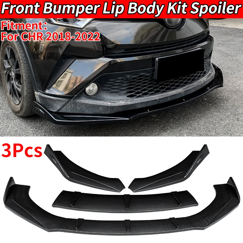 For-CHR-2018-2019-2020-2021-2022-Car-Front-Bumper-Splitter-Lip-Body-Kit ...