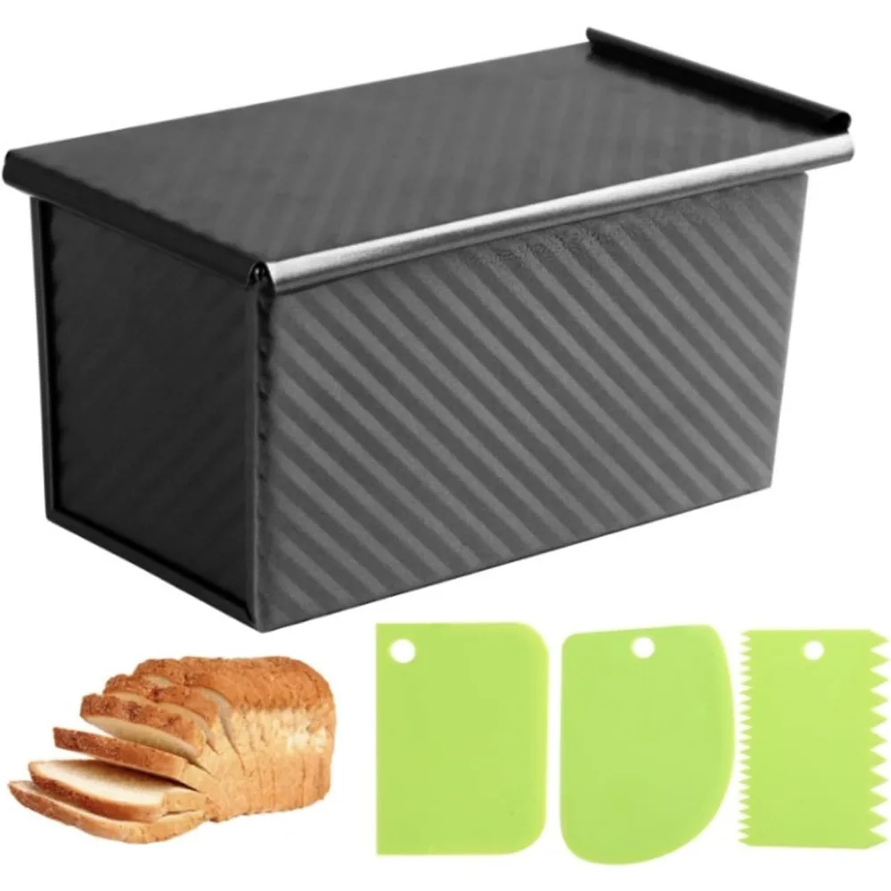 450g Premium Loaf Pan with Lid Non-stick Carbon Steel DIY Bread Toast ...