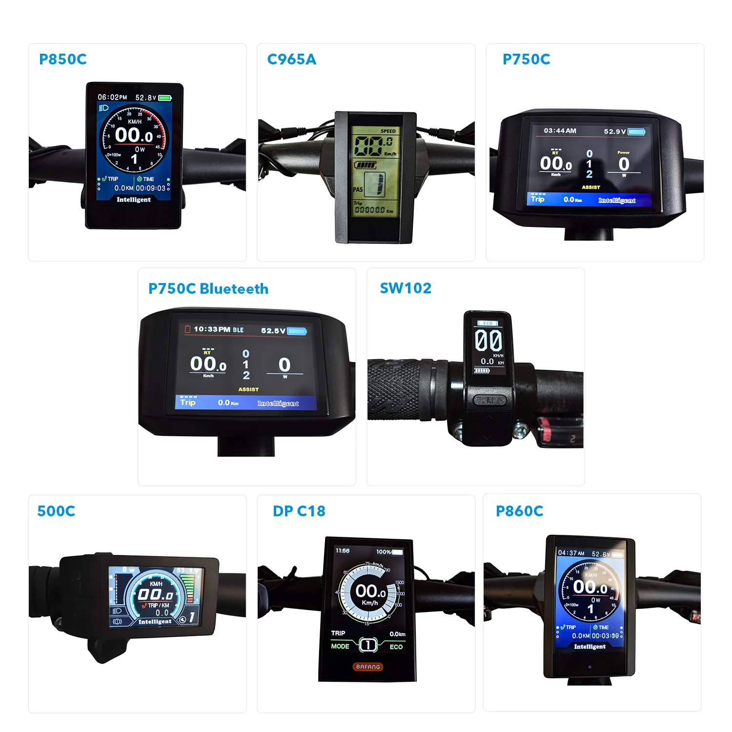 bafang LCD Display DPC18 P850C 750C 500C SW102 C965A P860C 750C Blu for ...