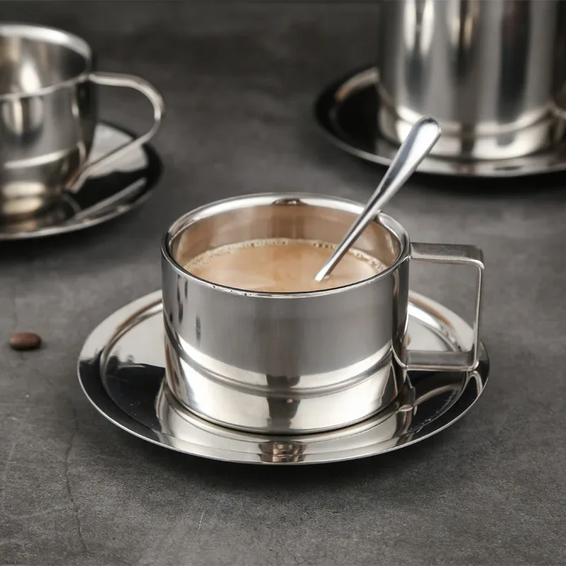 304-Stainless-Steel-Coffee-Cup-Mugs-Great-Cappuccino-Cups-with-Spoon ...