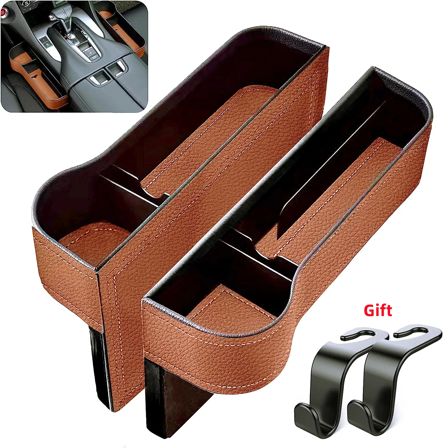 Car Seat Gap Filler Manager Leather Multifunctional Car Seat Gap ...
