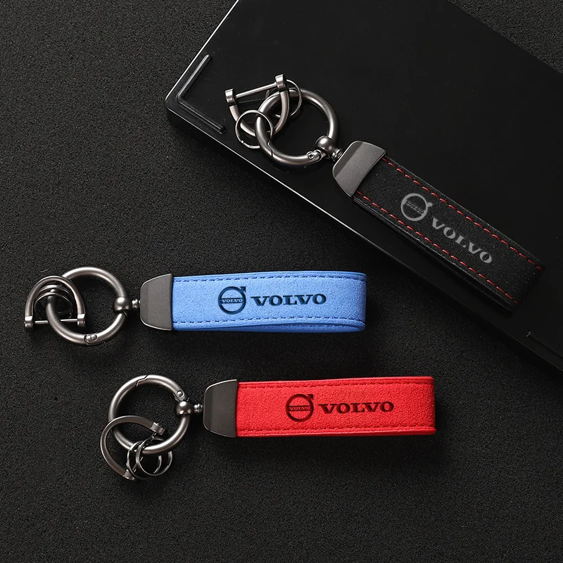 Leather Car Keychain Keyring Key Ring Chain Pendant For Volvo Rdesign ...