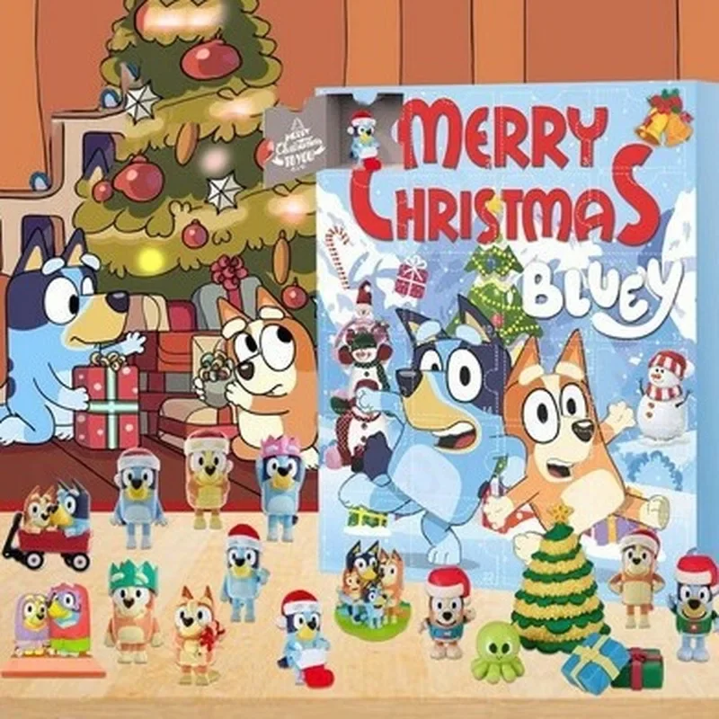 Anime-Bluey-Calendario-de-Adviento-de-Feliz-Navidad-para-ni-os-figura ...