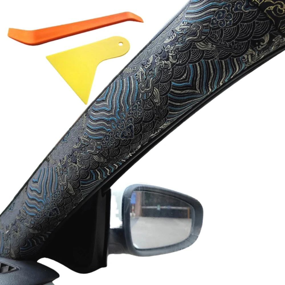 Car Pillar Sticker Weaving Satin Embroidery Self-adhesive Adhesive ...