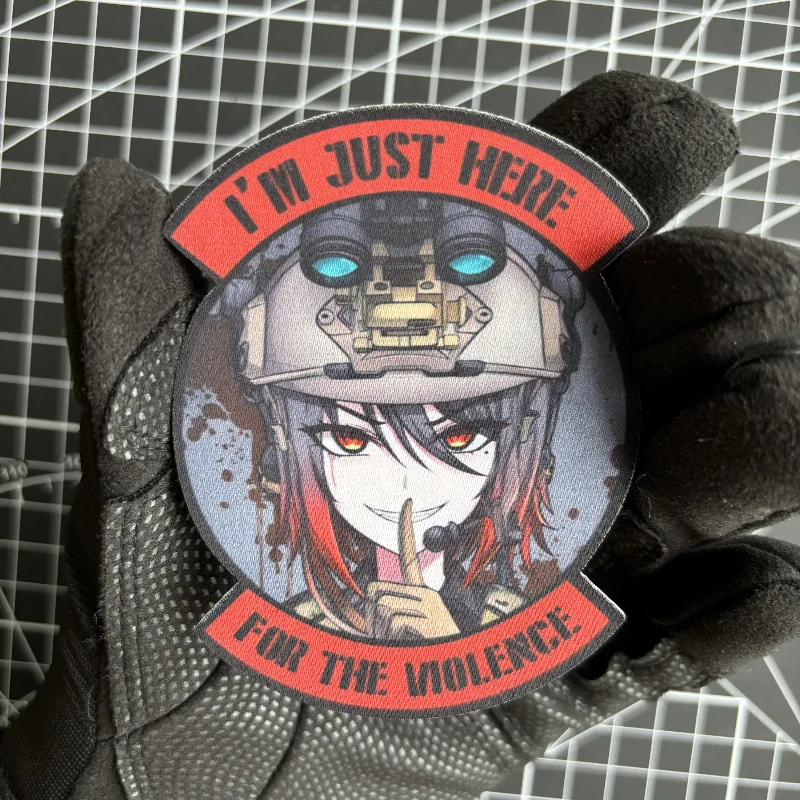 I’m Just Here for The Violence Tactical Patch Anime Girl Morale Badge ...