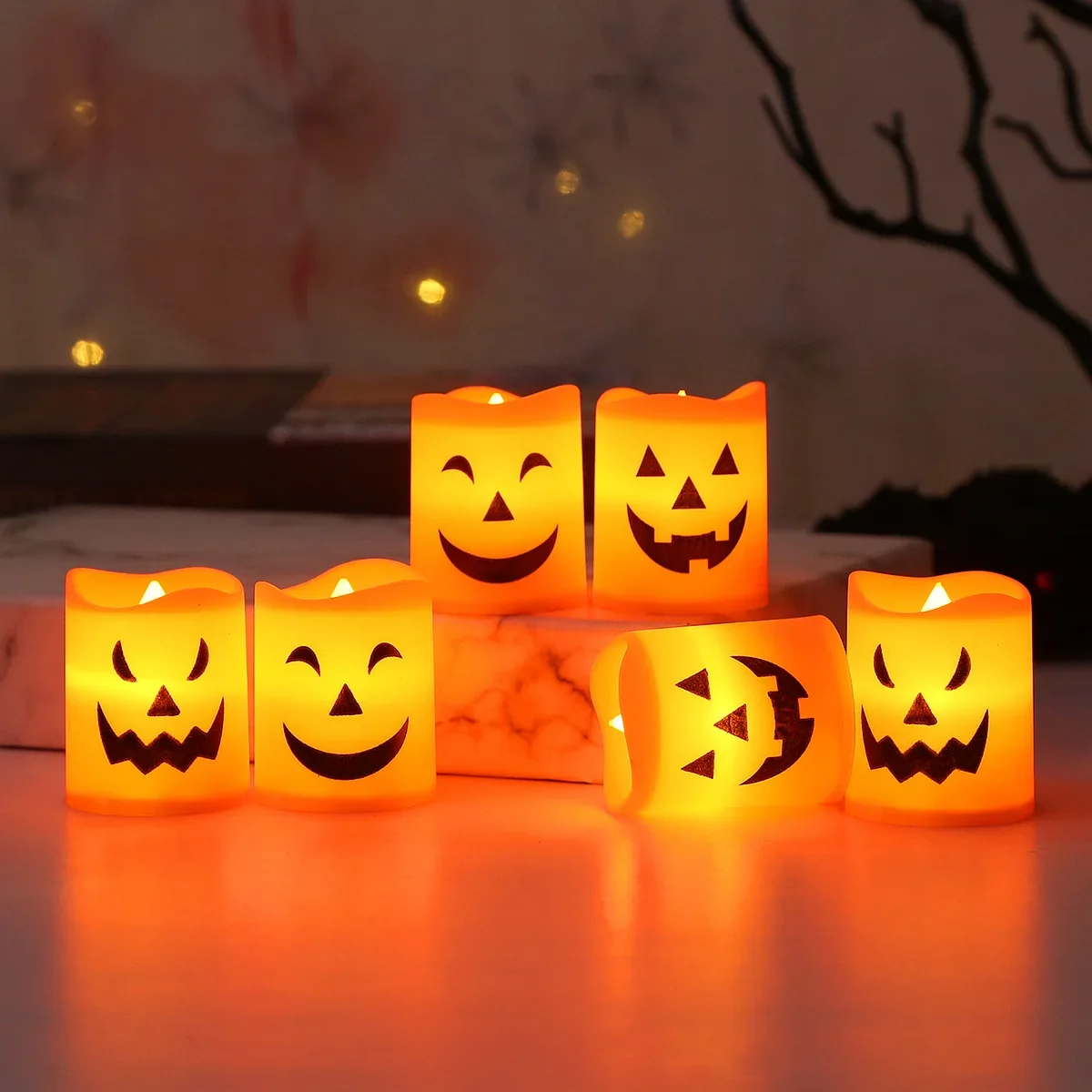 6Pcs-LED-Candle-Light-Battery-Powered-Pumpkin-Skull-Ghost-Spooky-Light ...
