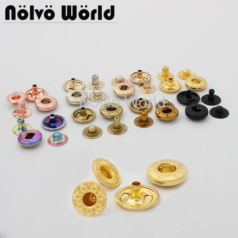 50-sets-10-colors-12mm-rose-gold-K-gold-black-Copper-snap-fastener ...