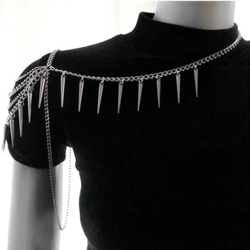 Cadenas de Metal con remaches Punk para mujer y hombre, cadena para el ...